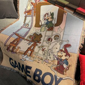 Super Mario Blanket Knit Mario Tablecloth Mario Throw Blanket Arcade ...