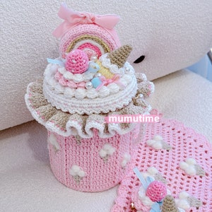 Crochet Cute Bag Dessert Crossbody Bag Sweety Bucket Bag Purse Icecream ...