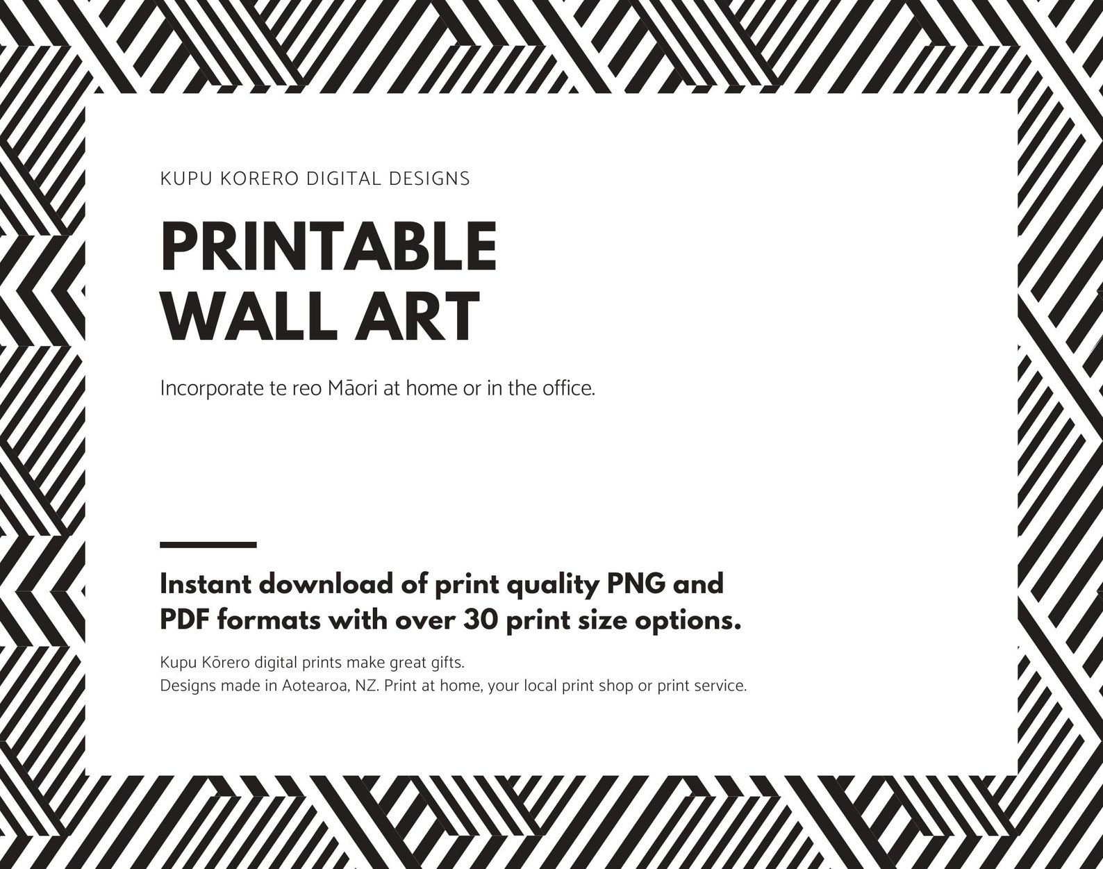 Poutama Tukutuku Digital Print Māori Wall Art New Zealand Art Printable ...