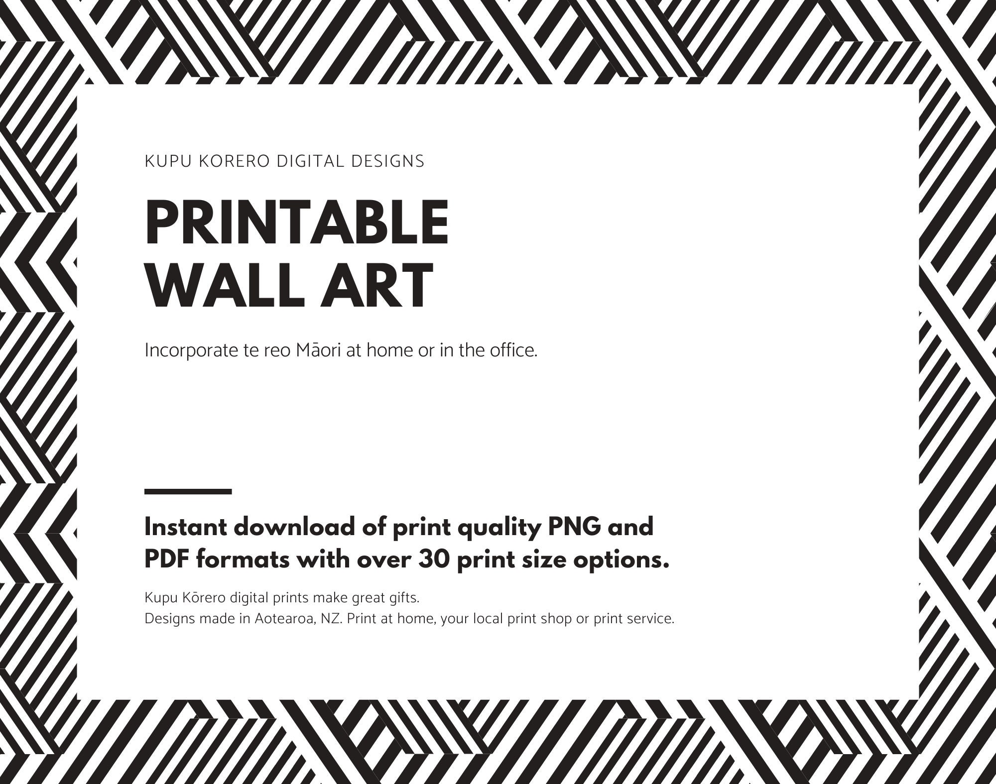 Poutama Tukutuku Digital Print Māori Wall Art New Zealand Art Printable ...