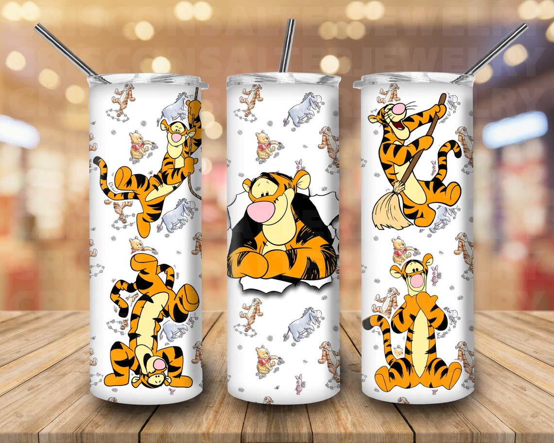 Ddisney Tigger 20oz Skinny Tumbler Sublimation Eeyore Seamless Cartoon ...