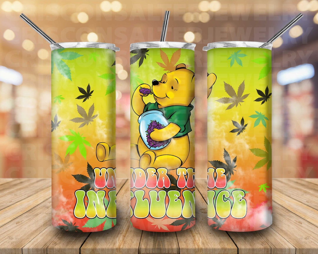 Ddisney Pooh 20oz Skinny Tumbler Sublimation Marijuana Silhouette ...