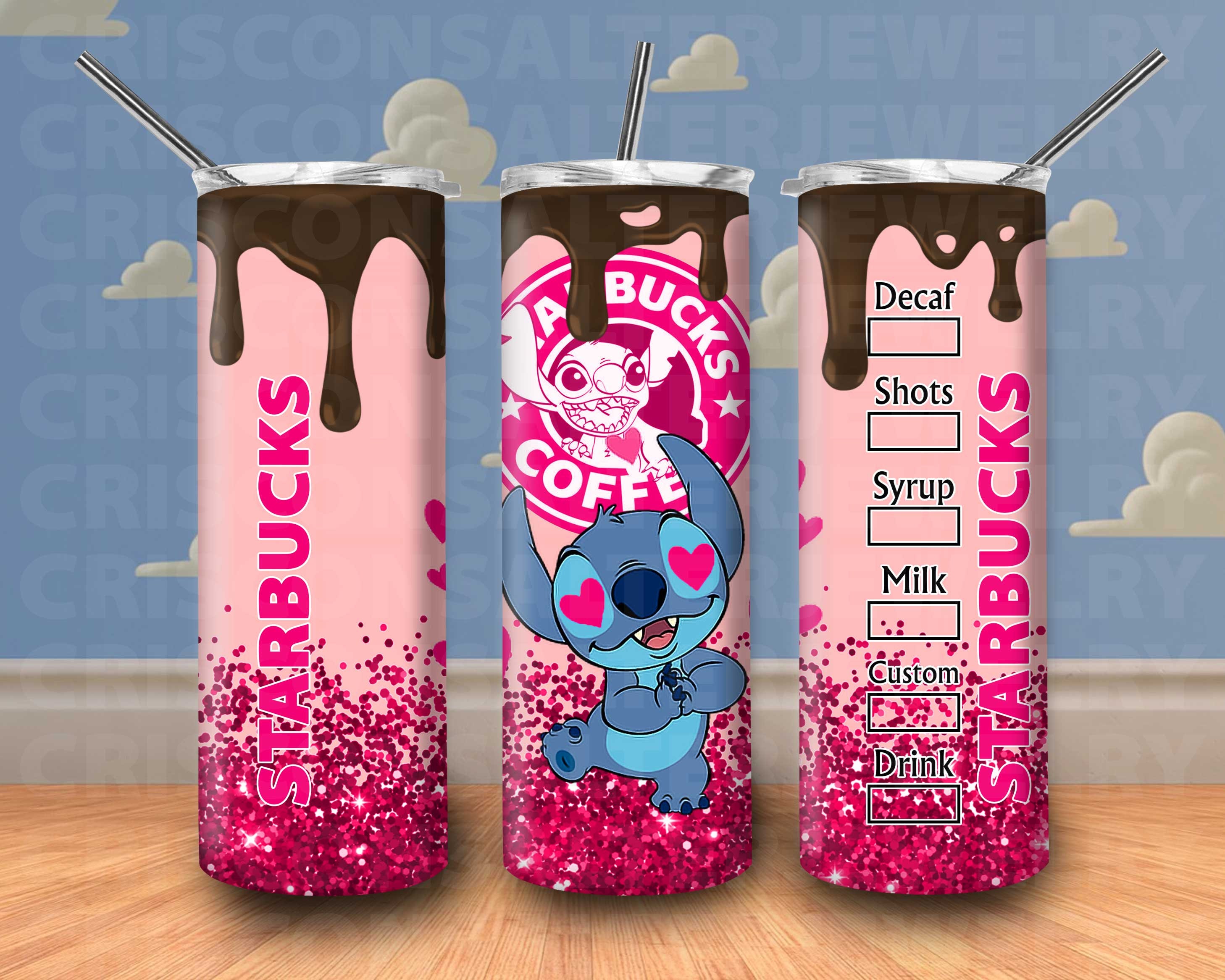 Ddisney Stitch 20oz Skinny Tumbler Sublimation Valentine Chocolate ...