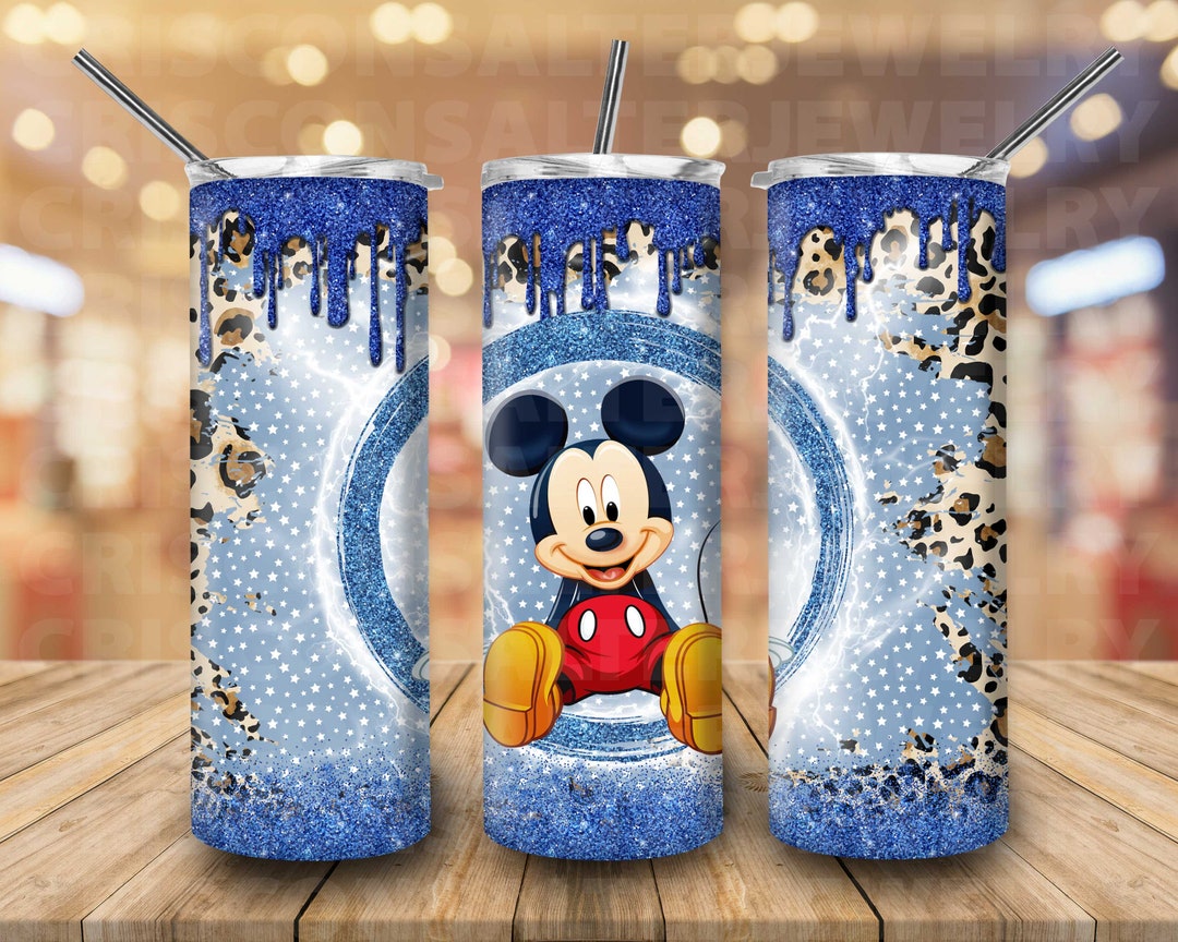 Ddisney Mickey Mouse 20oz Skinny Tumbler Sublimation Glitter Dripping ...