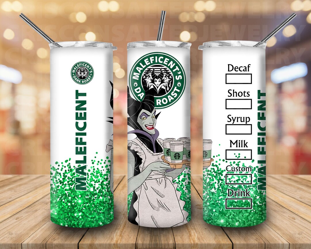 Ddisney Villain Maleficent 20oz Skinny Tumbler Sublimation Maleficent ...