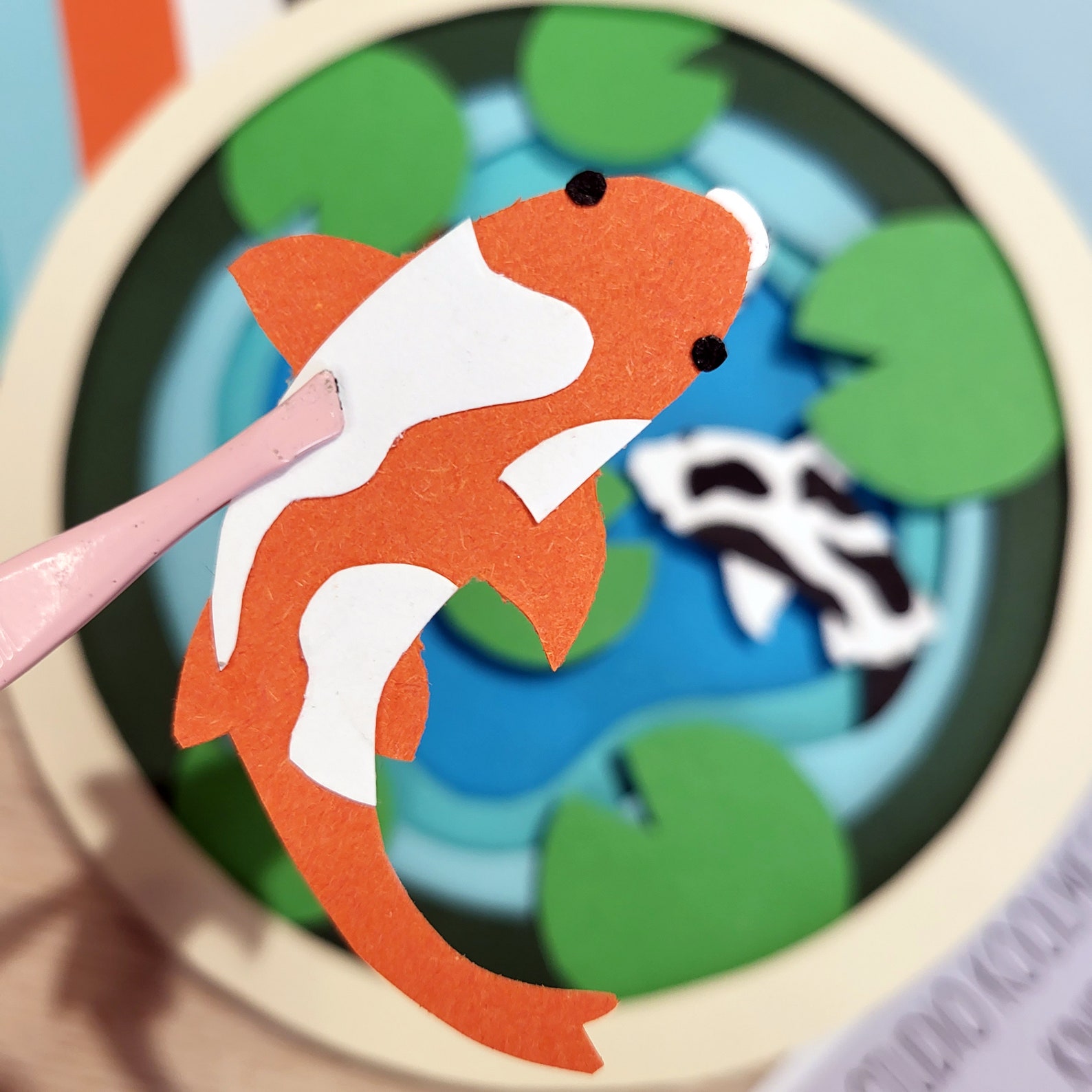 Koi Pond 3D Papercut Pattern | Instant Digital Download | Cutting ...