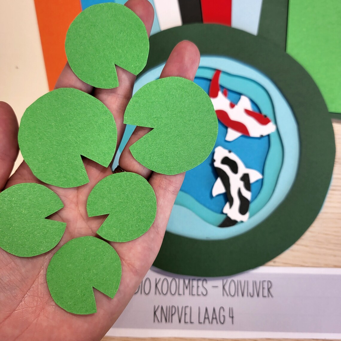 Koi Pond 3D Papercut Pattern | Instant Digital Download | Cutting ...
