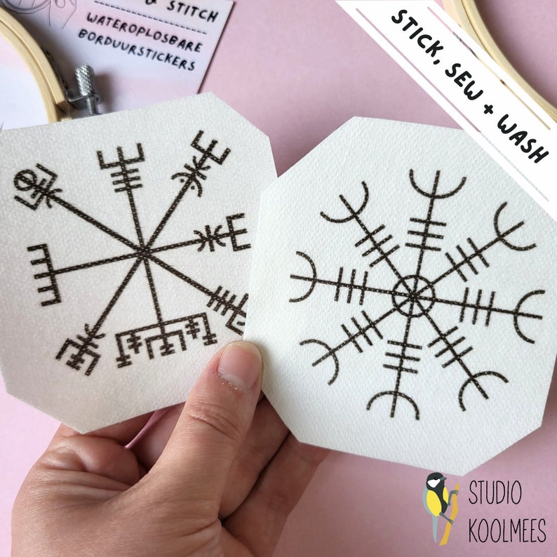 Vegvisir + Helm of Awe Stickers | Sticky Fabri-solvy | Embroidery ...