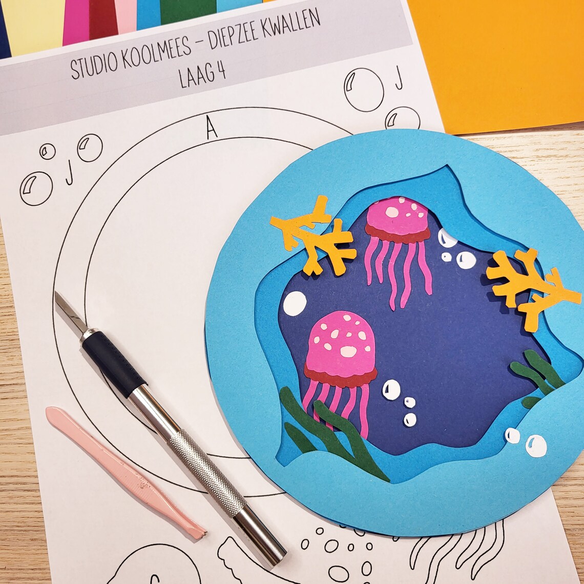 Deep Sea Jellyfish 3D Papercut Pattern | Instant Digital Download ...