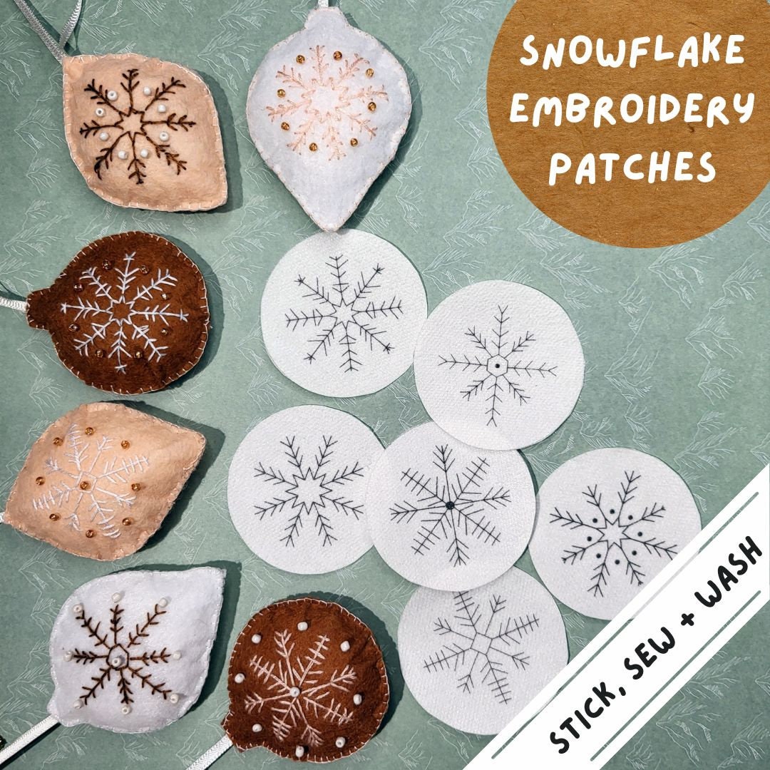 Snowflakes Embroidery Stickers | Sticky Fabri-solvy | Embroidery ...
