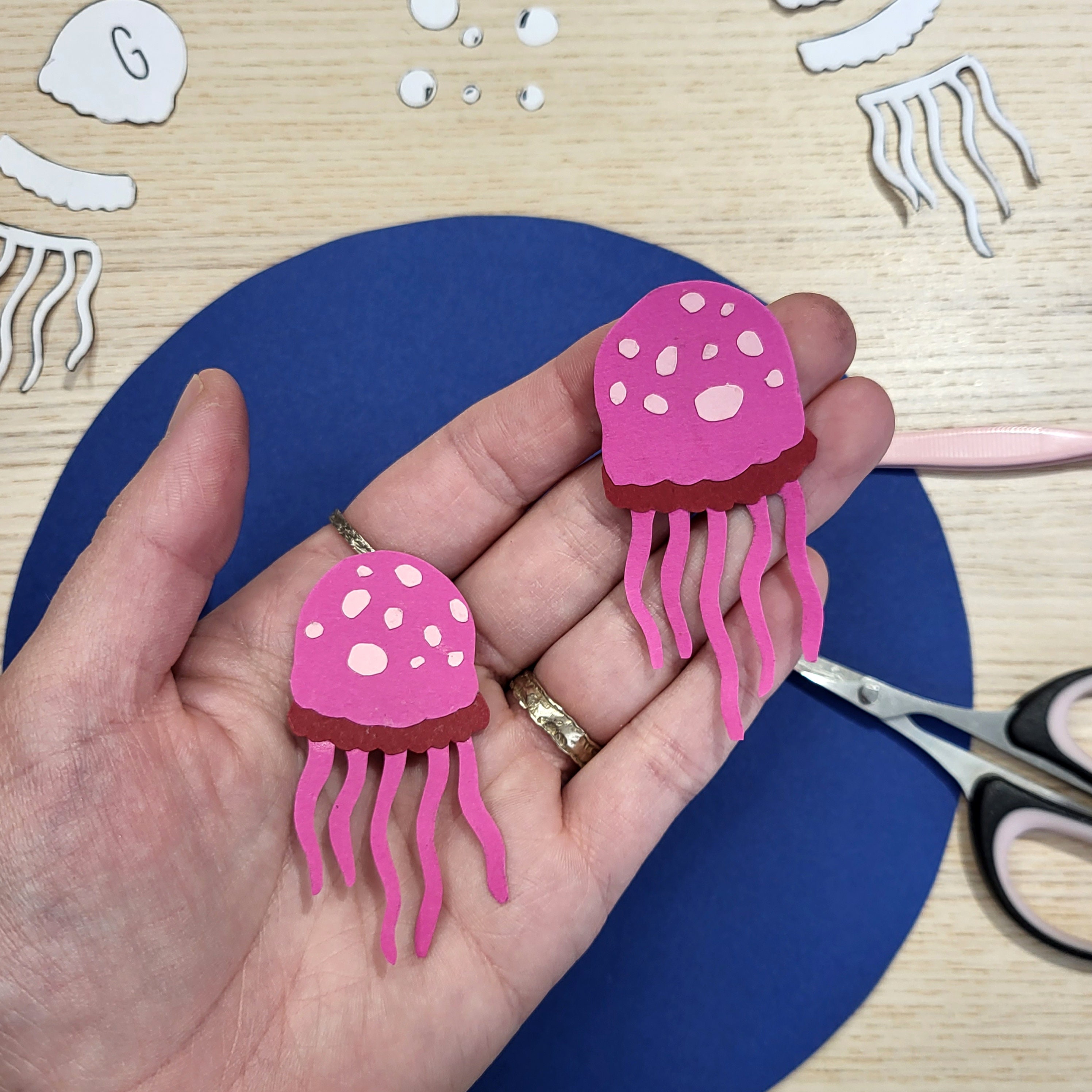 Deep Sea Jellyfish 3D Papercut Pattern | Instant Digital Download | Cutting Sheets and Work ...
