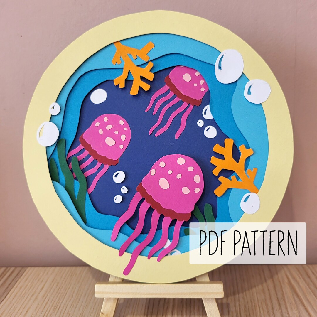 Deep Sea Jellyfish 3D Papercut Pattern | Instant Digital Download ...