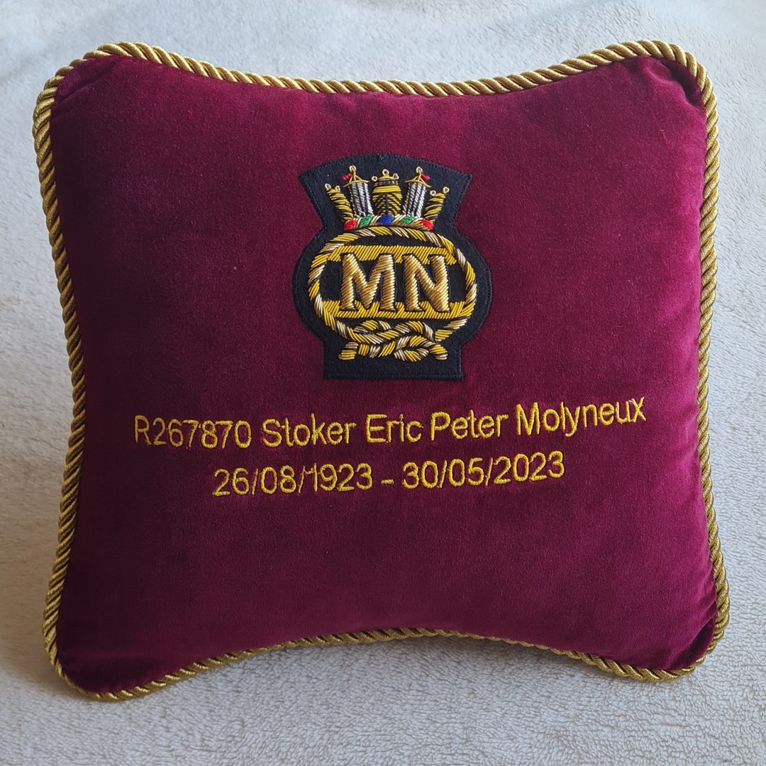 Personalised Velvet Memorial Funeral Cushion Pillow for Coffin, Various ...