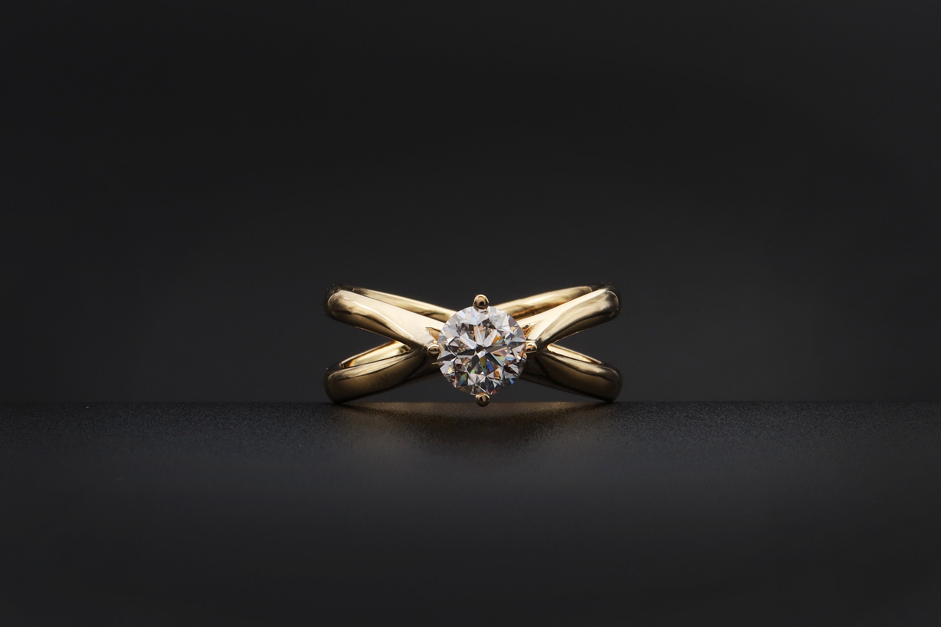 Diamond Engagement Ring X Diamond Ring 14k Gold Criss - Etsy