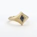 Rhombus Black Diamond Signet Ring 14k Gold Ring Fine - Etsy