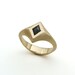 Rhombus Black Diamond Signet Ring 14k Gold Ring Fine - Etsy