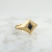 Rhombus Black Diamond Signet Ring 14k Gold Ring Fine - Etsy