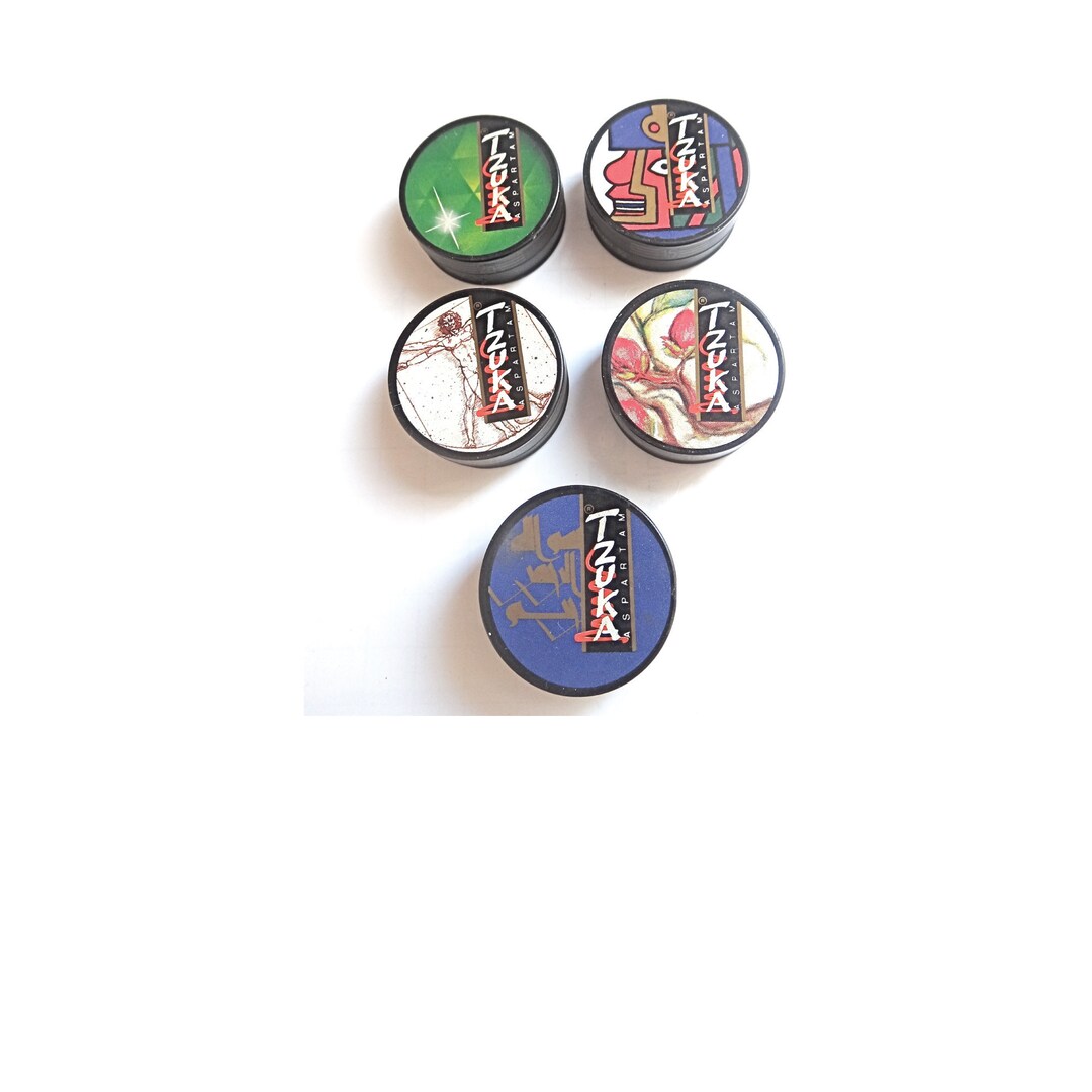 VINTAGE TZUKA BOXES Small Round Boxes 2000s Metal Boxes Aspartam Tzuka ...