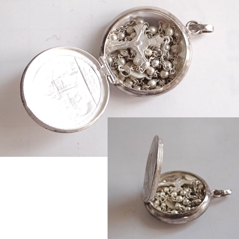 VINTAGE BOX & ROSARY Silver Communion Rosary Vintage 40s Religious ...