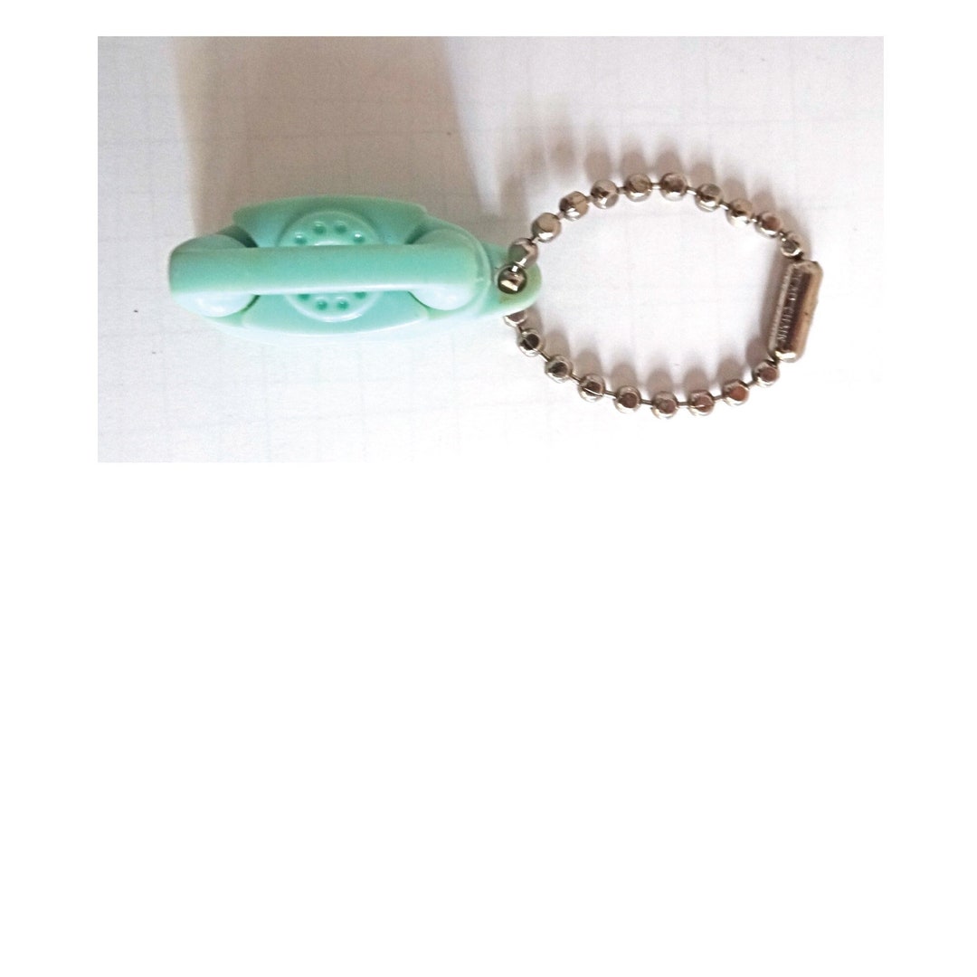 PHONE KEYCHAIN Blue Miniature Telephone Vintage 50s/60s Collectable for ...