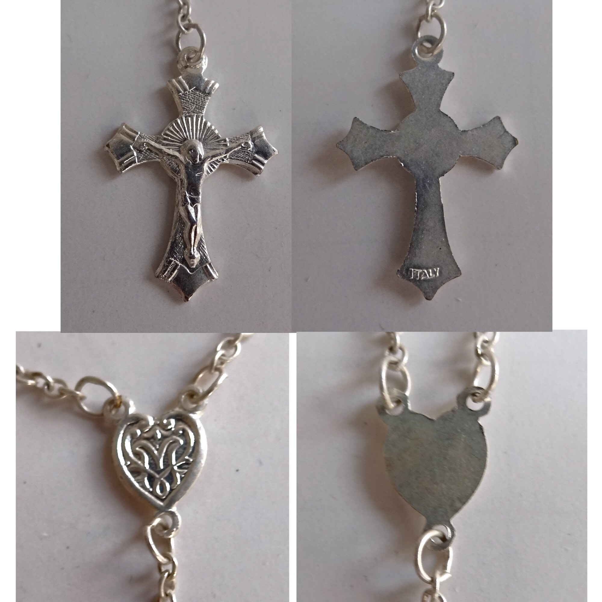 VINTAGE BOX & ROSARY Silver Communion Rosary Vintage 40s Religious ...