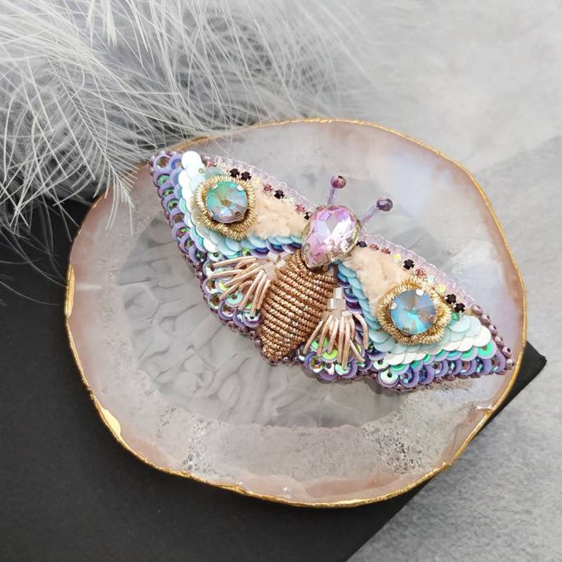 Beaded Brooch - Etsy