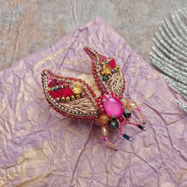 Beaded Bug Brooch - Etsy