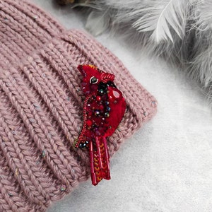 Cardinal Ornament, Red Cardinal Brooch Pin, Cardinal Gifts, Little ...