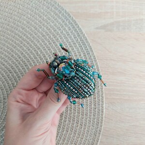 Beetle Broochpin, Hand Embroidery Beaded Brooch, Bugs Pins, Insect ...
