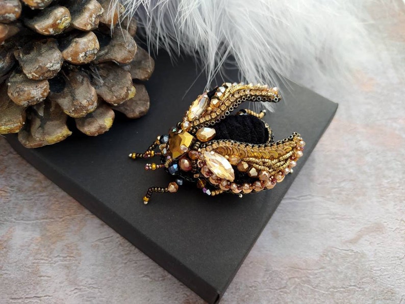 Beaded Cicada Brooch Pin Beetle Brooch Pin Fly Brooch Pin | Etsy