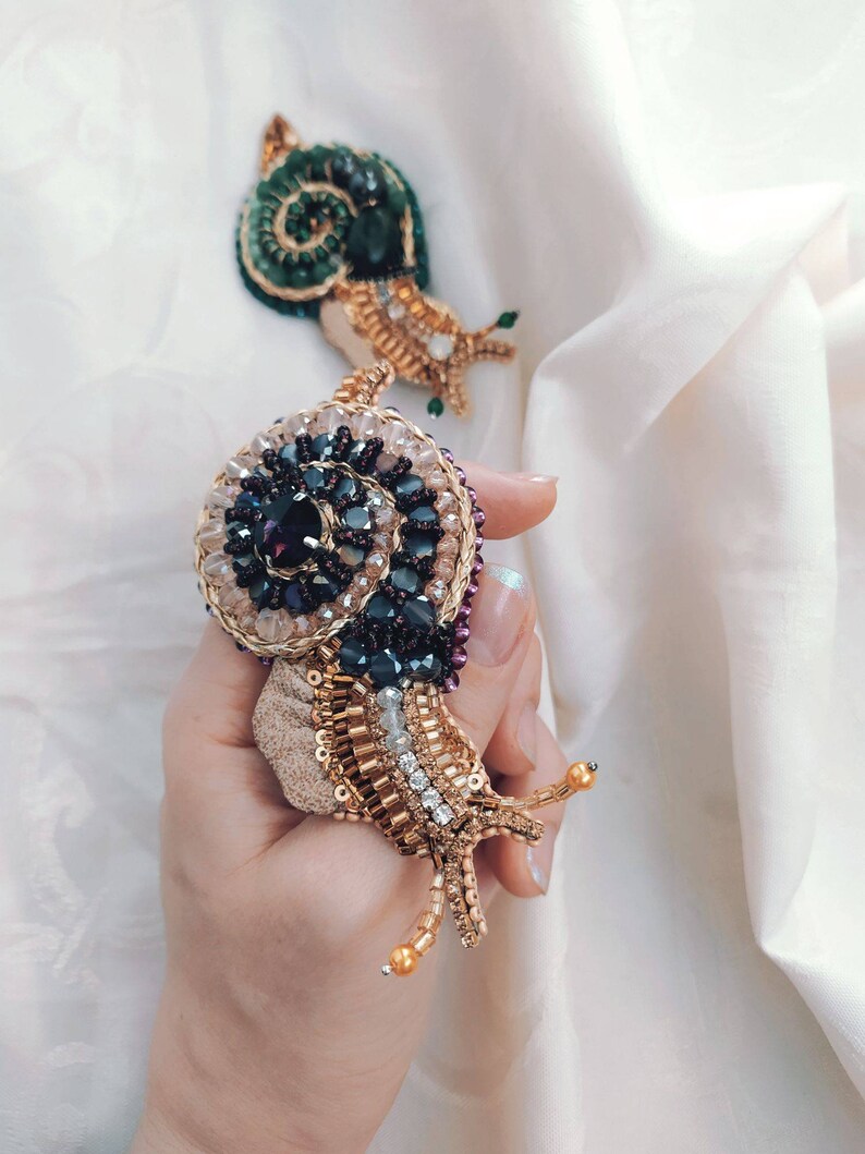 Brooch Snail Cochlea Helix Brooch Snail Art Slug Brooch - Etsy