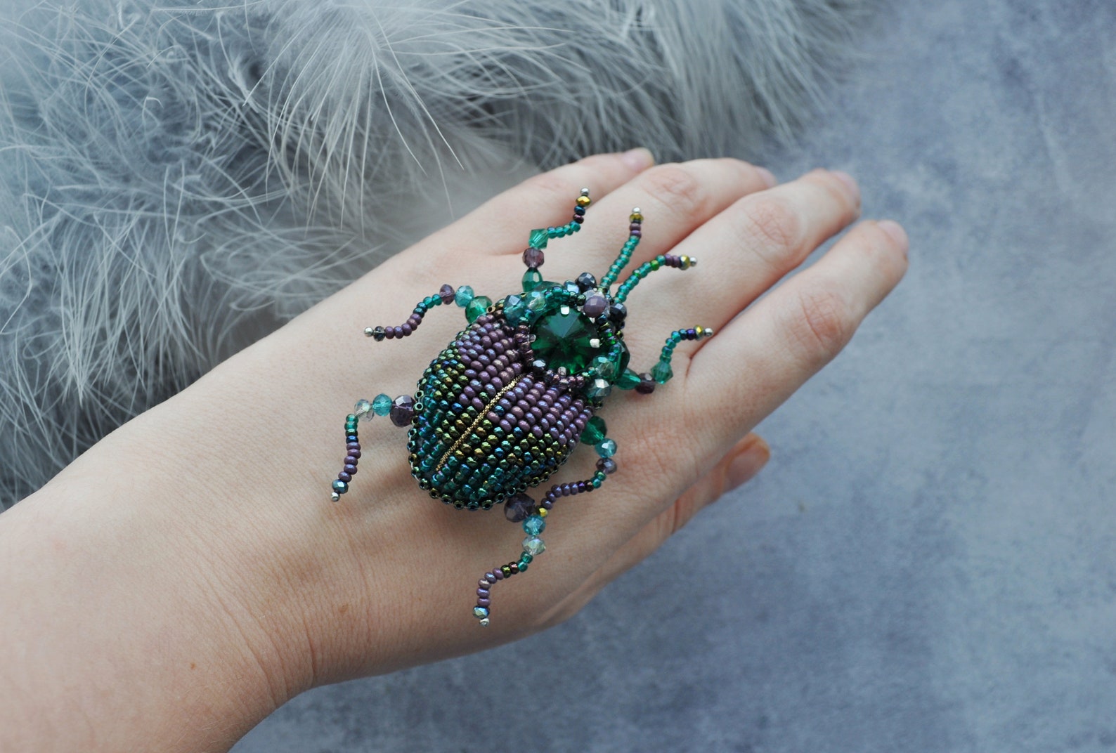 Embroidery Beaded Brooch Beetle Brooch Pin Jewelry Insect | Etsy