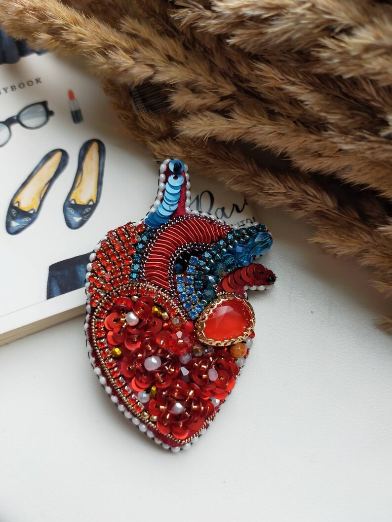 Anatomical Heart Brooch Human Heart Pin Medical Anatomy Pins | Etsy