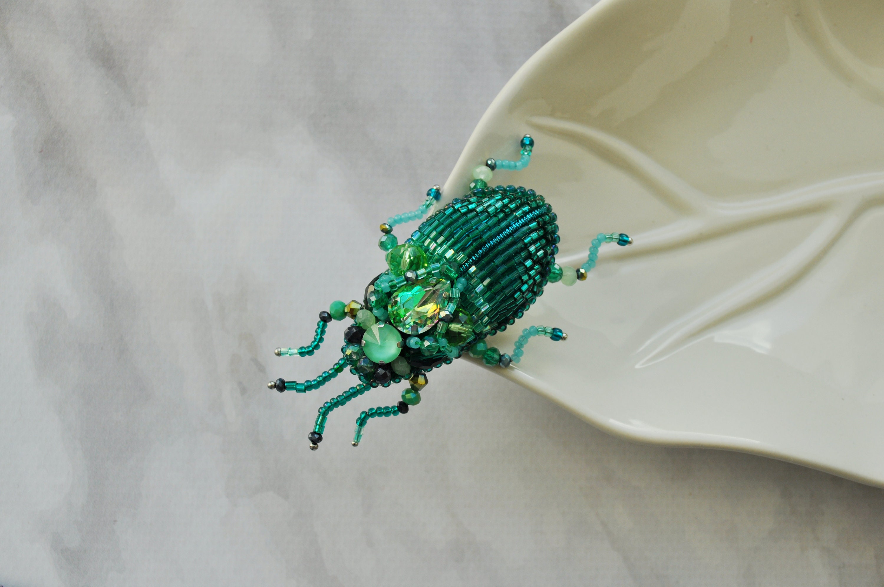 Embroidery beaded brooch Scarab beetle brooch pin Unique | Etsy