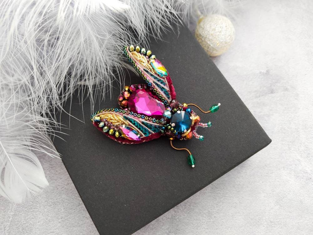 Beaded Cicada Brooch Pin Beetle Brooch Pin Fly Brooch Pin - Etsy