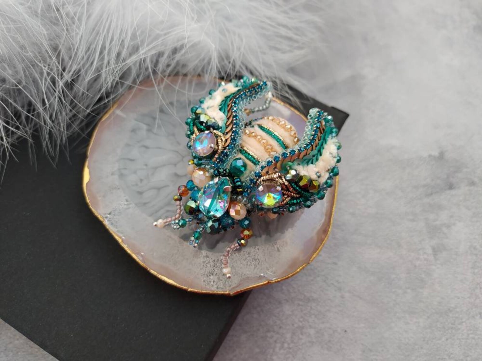 Beaded Cicada Brooch Pin Beetle Brooch Pin Embroidered - Etsy