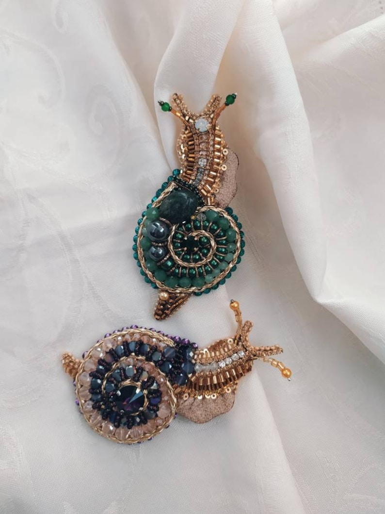 Brooch Snail Cochlea Helix Brooch Snail Art Slug Brooch - Etsy