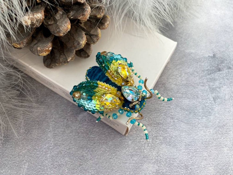 Beaded Cicada Brooch Pin Beetle Brooch Pin Fly Brooch Pin - Etsy