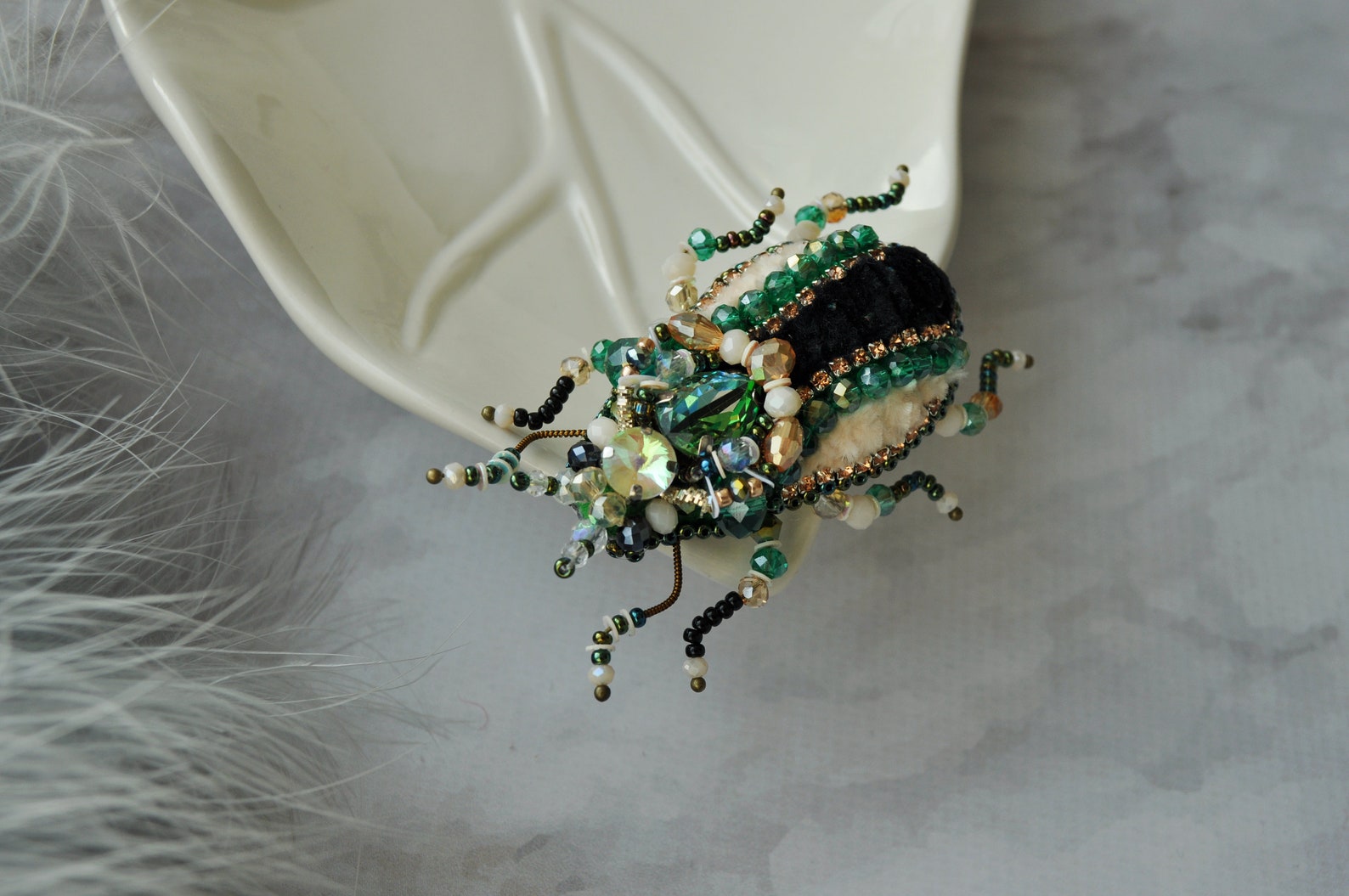 Embroidery beaded brooch Beetle brooch pin Statement Unique | Etsy