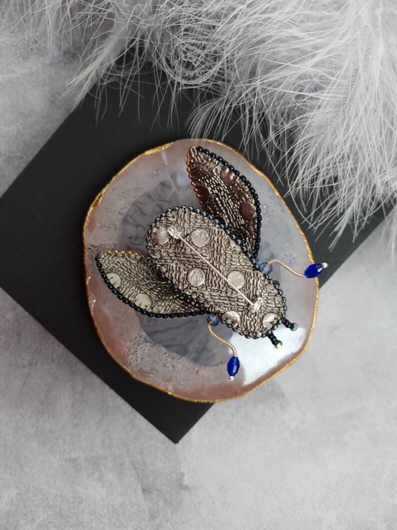 Beaded Cicada Brooch Pin Orange Insect Brooch Beetle Brooch - Etsy