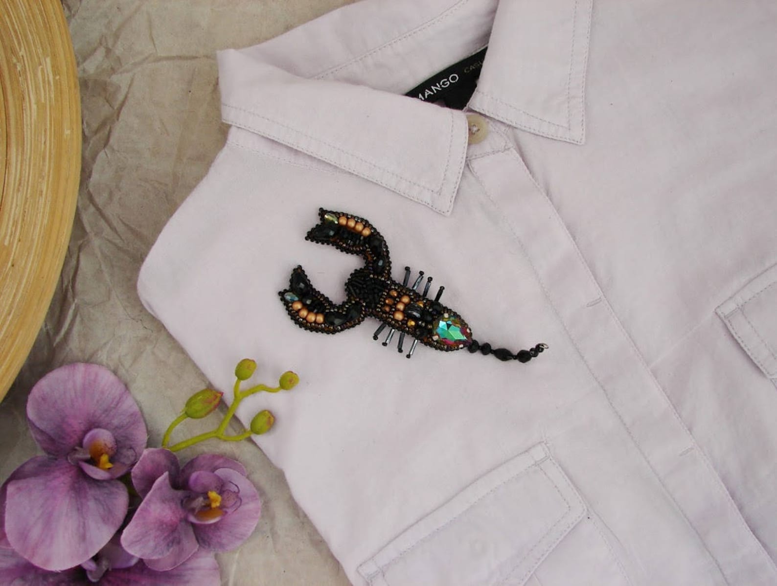 Scorpion Brooch Beaded Brooch Scorpion Pin Beaded Scorpion - Etsy