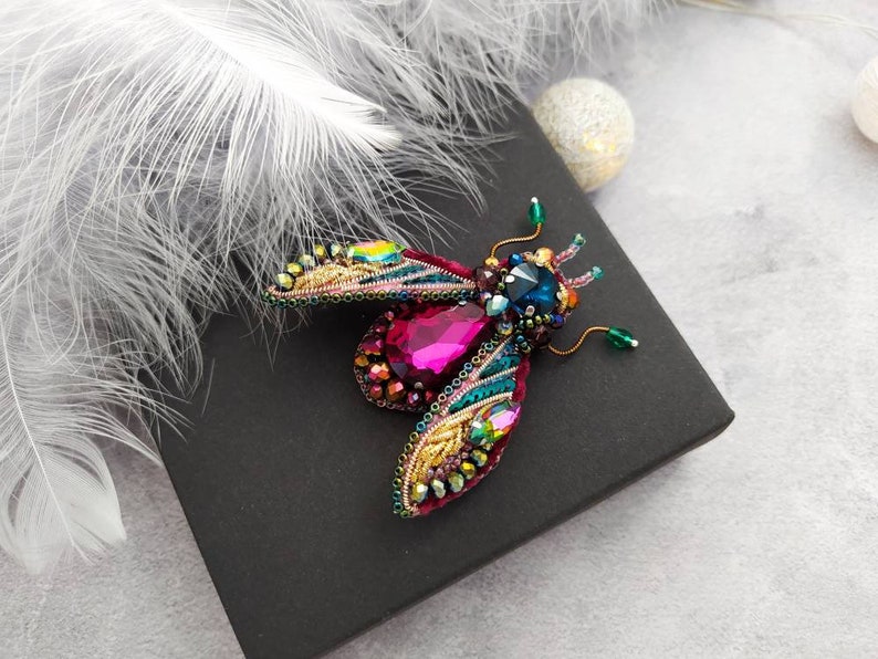 Beaded Cicada Brooch Pin Beetle Brooch Pin Fly Brooch Pin - Etsy