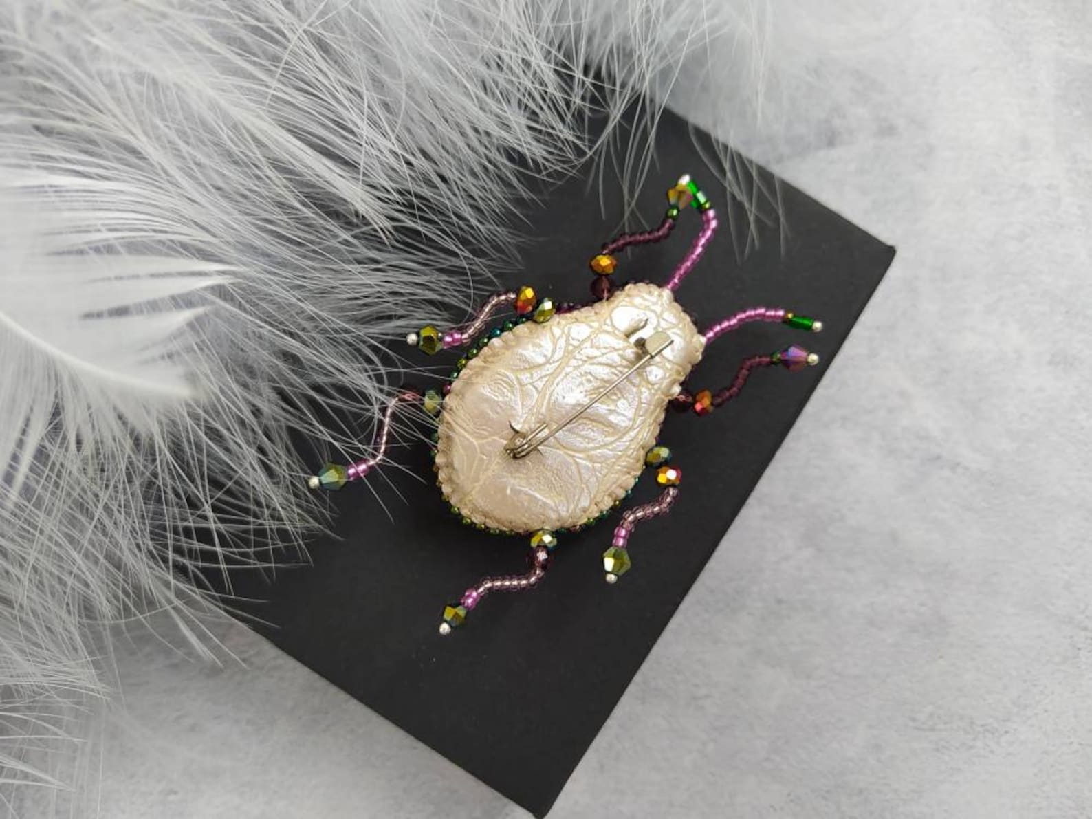 Scarab Beetle Brooch Pin, Beetle Jewelry, Art Glass Brooch, Embroidery ...