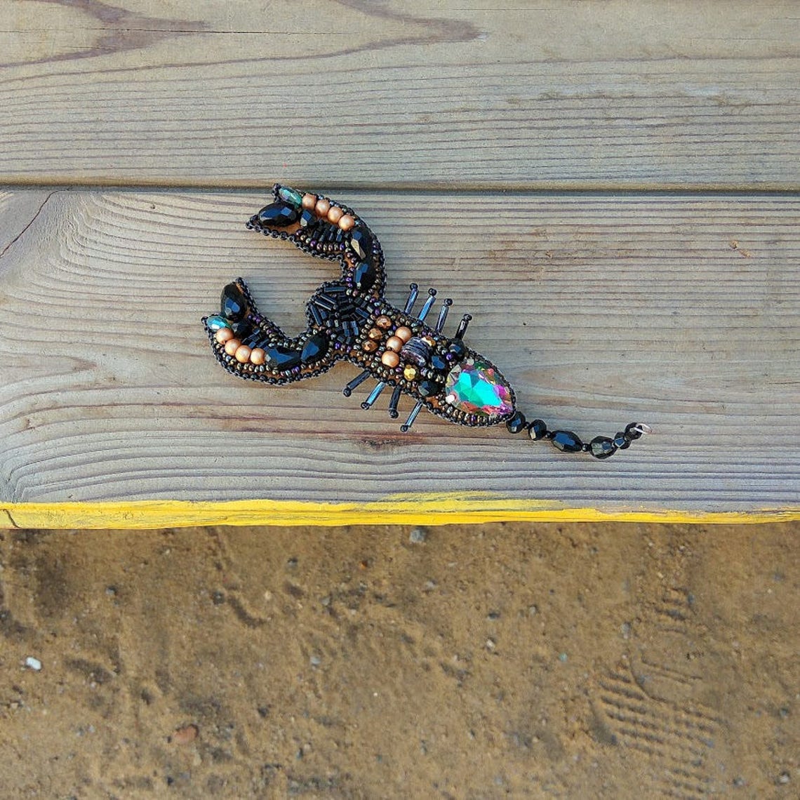 Scorpion Brooch Beaded Brooch Scorpion Pin Beaded Scorpion - Etsy