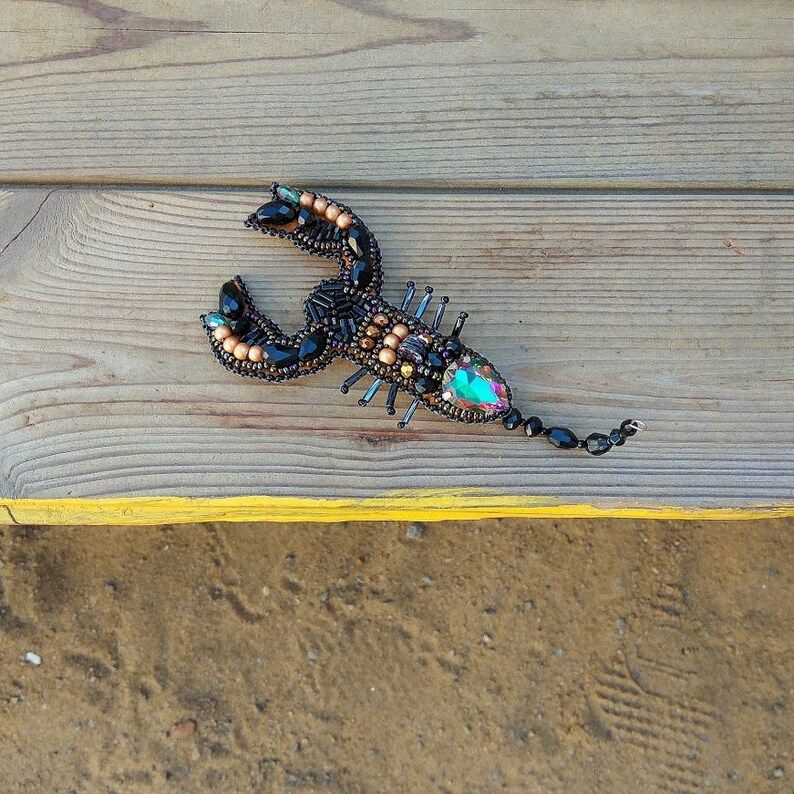 Scorpion Brooch Beaded Brooch Scorpion Pin Beaded Scorpion - Etsy