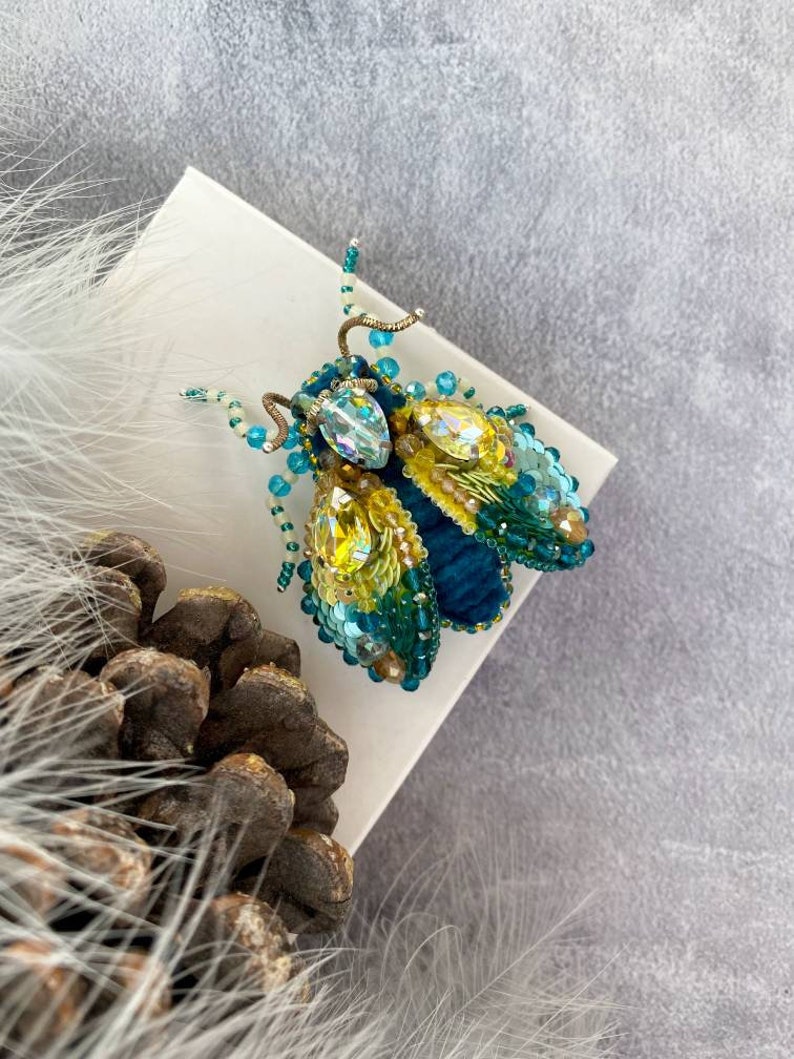 Beaded Cicada Brooch Pin Beetle Brooch Pin Fly Brooch Pin - Etsy