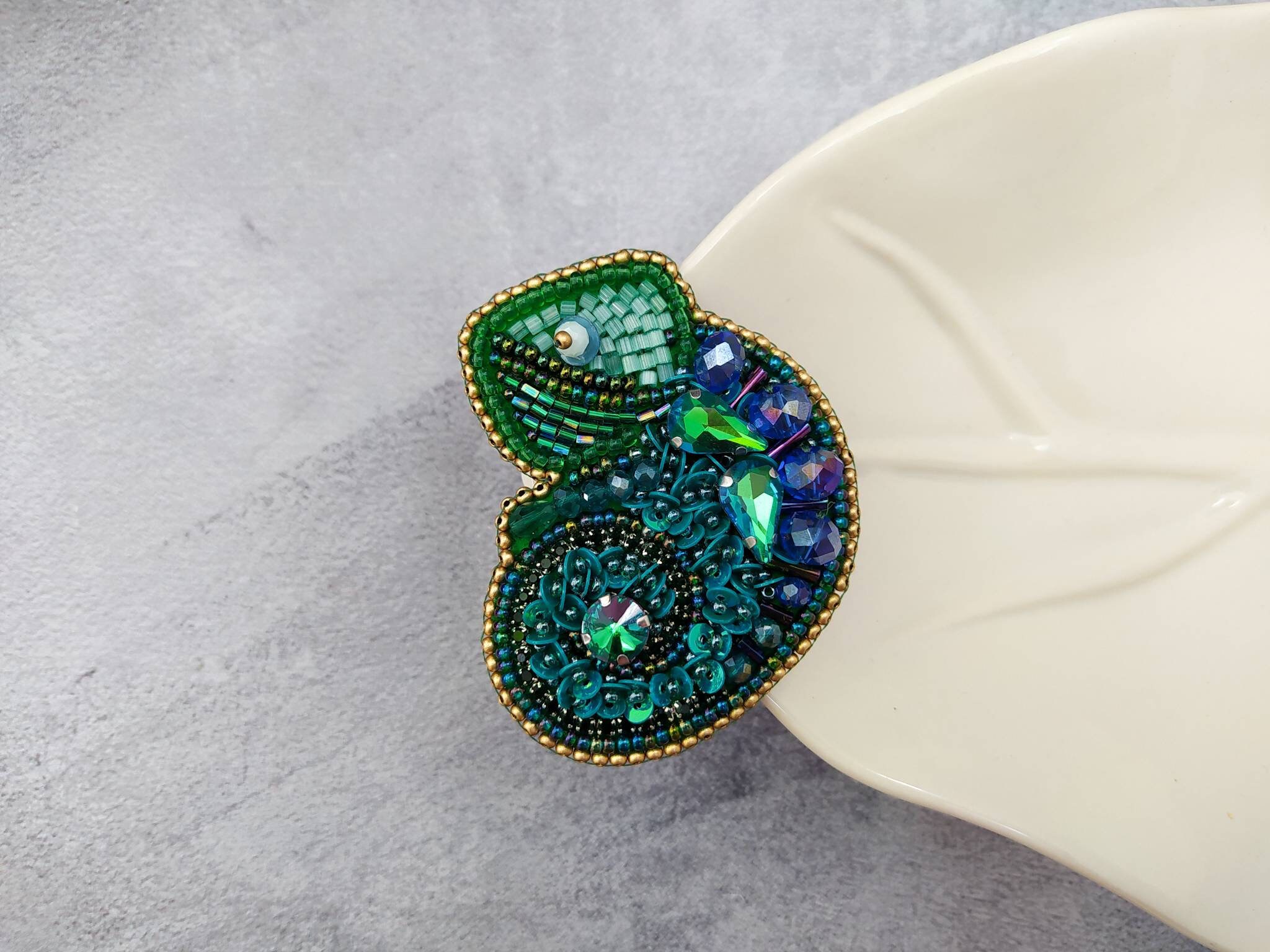 Beading Pattern Tutorial Brooch DIY Brooch Beaded - Etsy