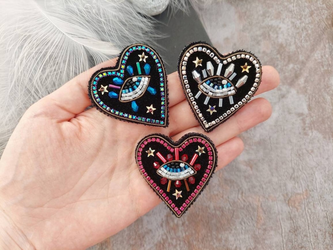Evil Eye Brooch Pin, Protection Eye Jewelry, Heart Broach - Etsy
