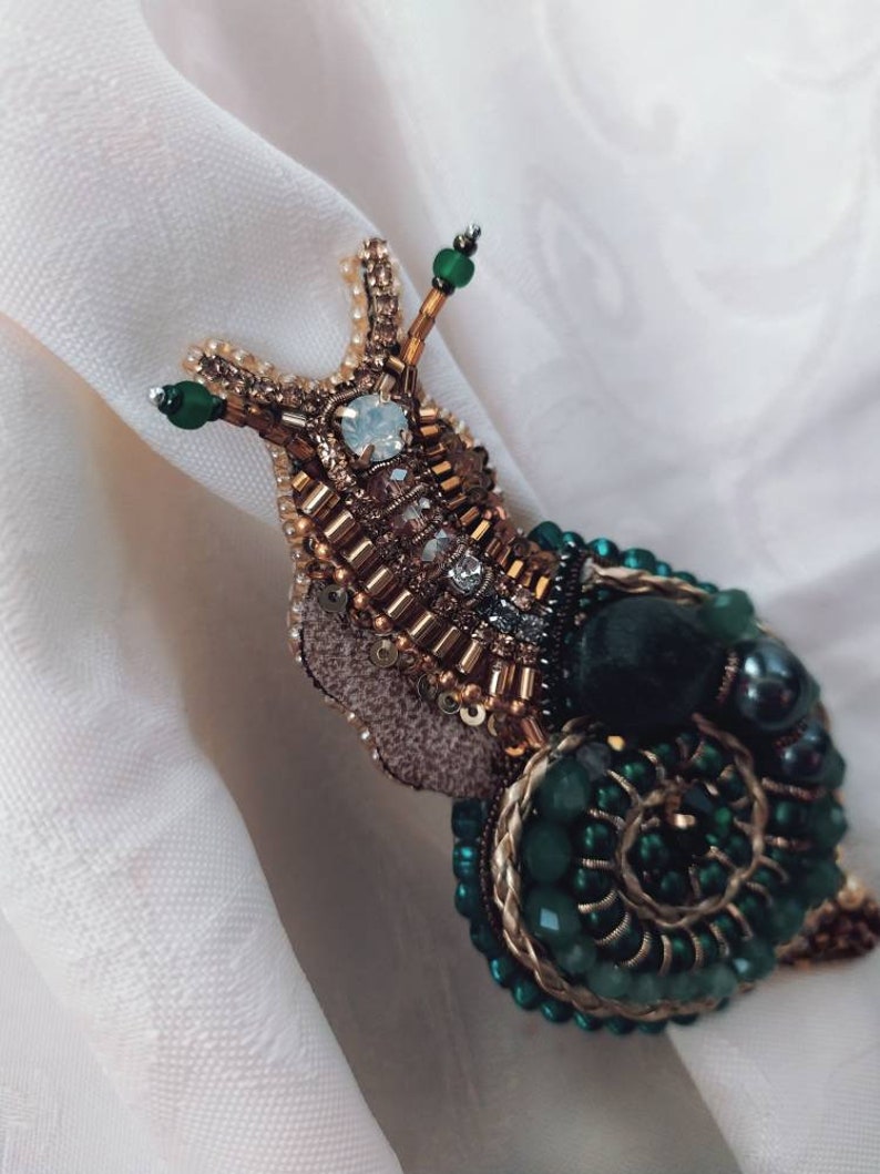 Brooch Snail Cochlea Helix Brooch Snail Art Slug Brooch - Etsy