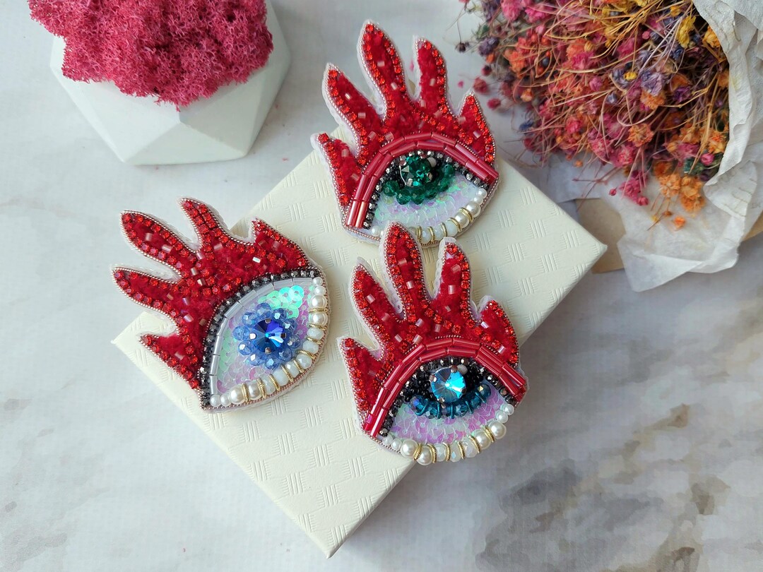 Evil Eye Jewelry Fire Eye Pin Gift for Luck Amulet Talisman Hand ...